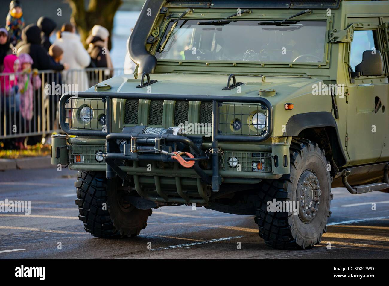 NATO armored utility vehicle with reinforced front protection and ...