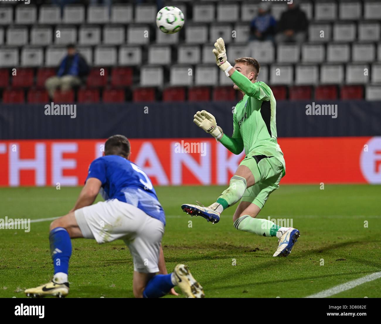 Goalkeeper Jan Koutny (Olomouc) in action during the Football UEFA ...