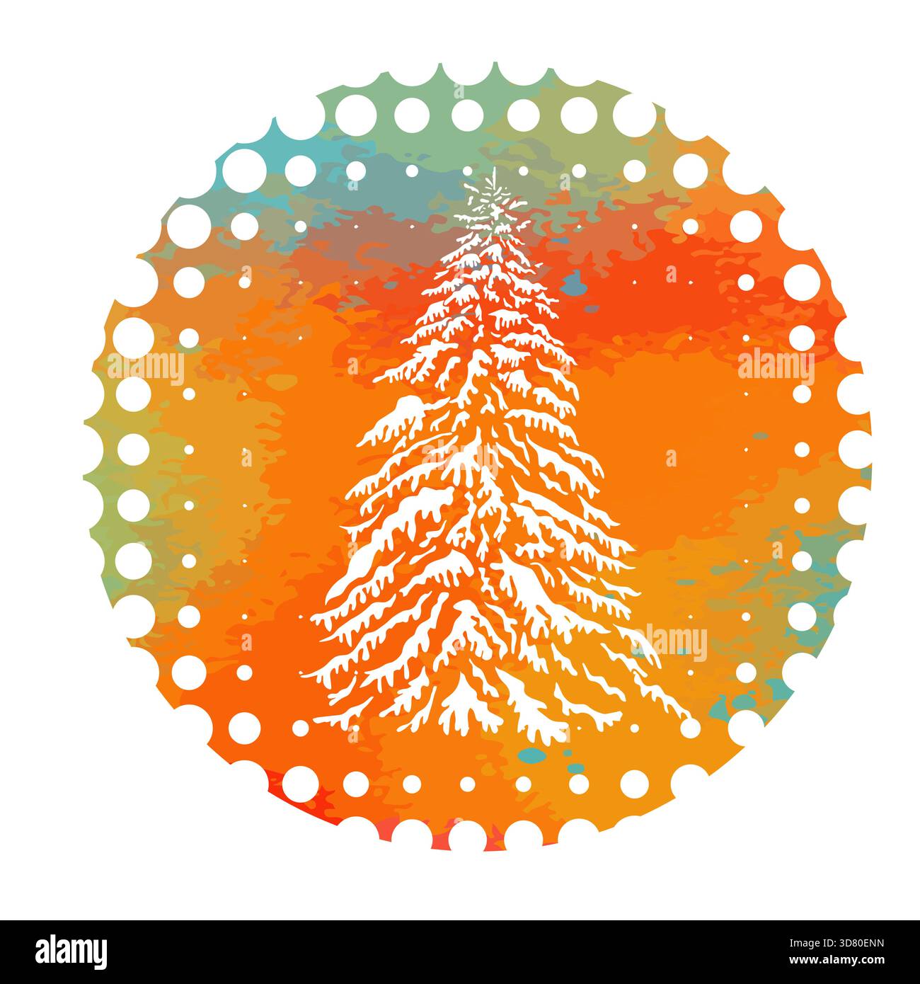 Covered frost fir tree Stock Vector Images - Alamy
