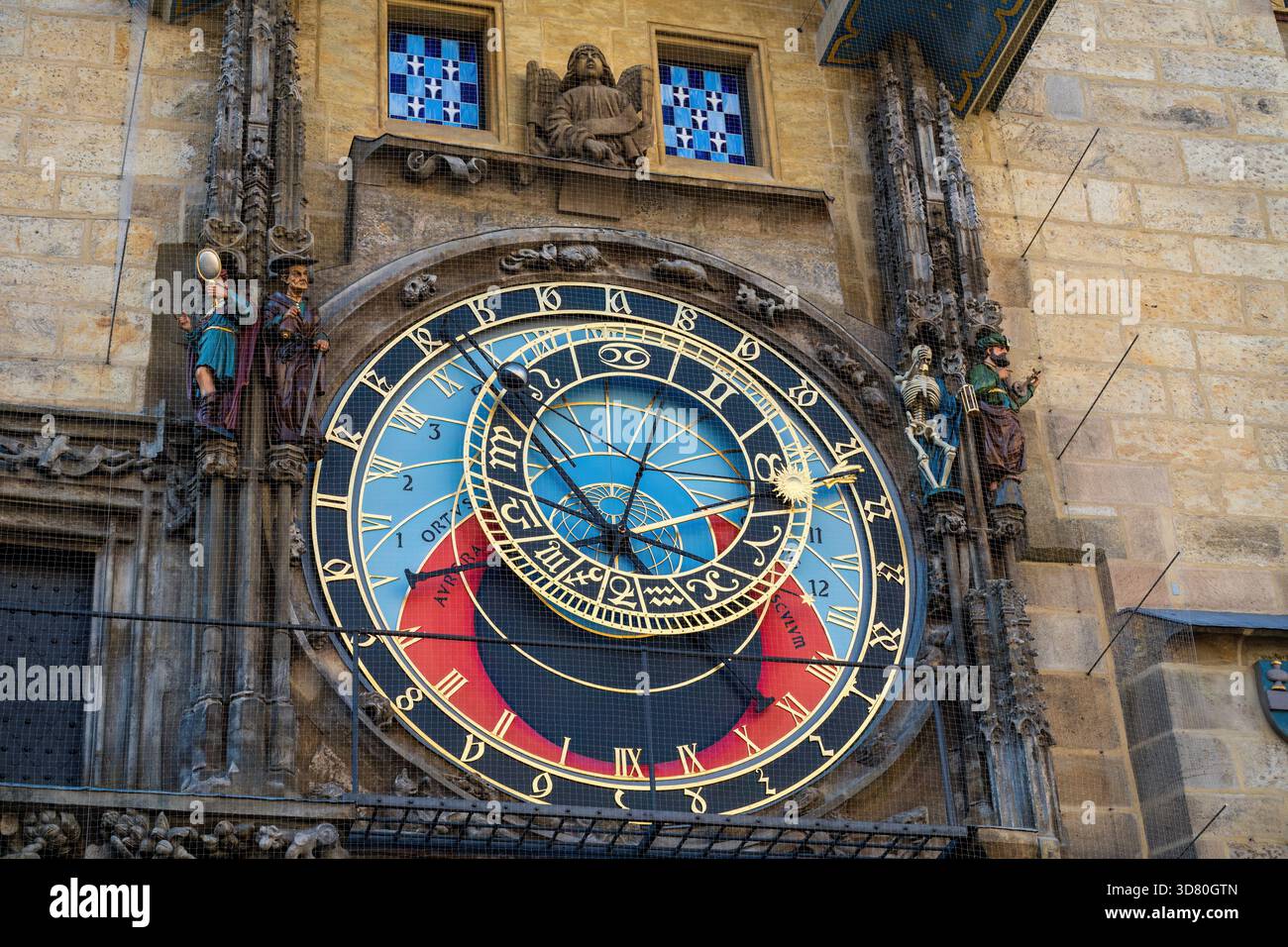 Iconic Prague astronomical clock on the medieval city hall facade ...