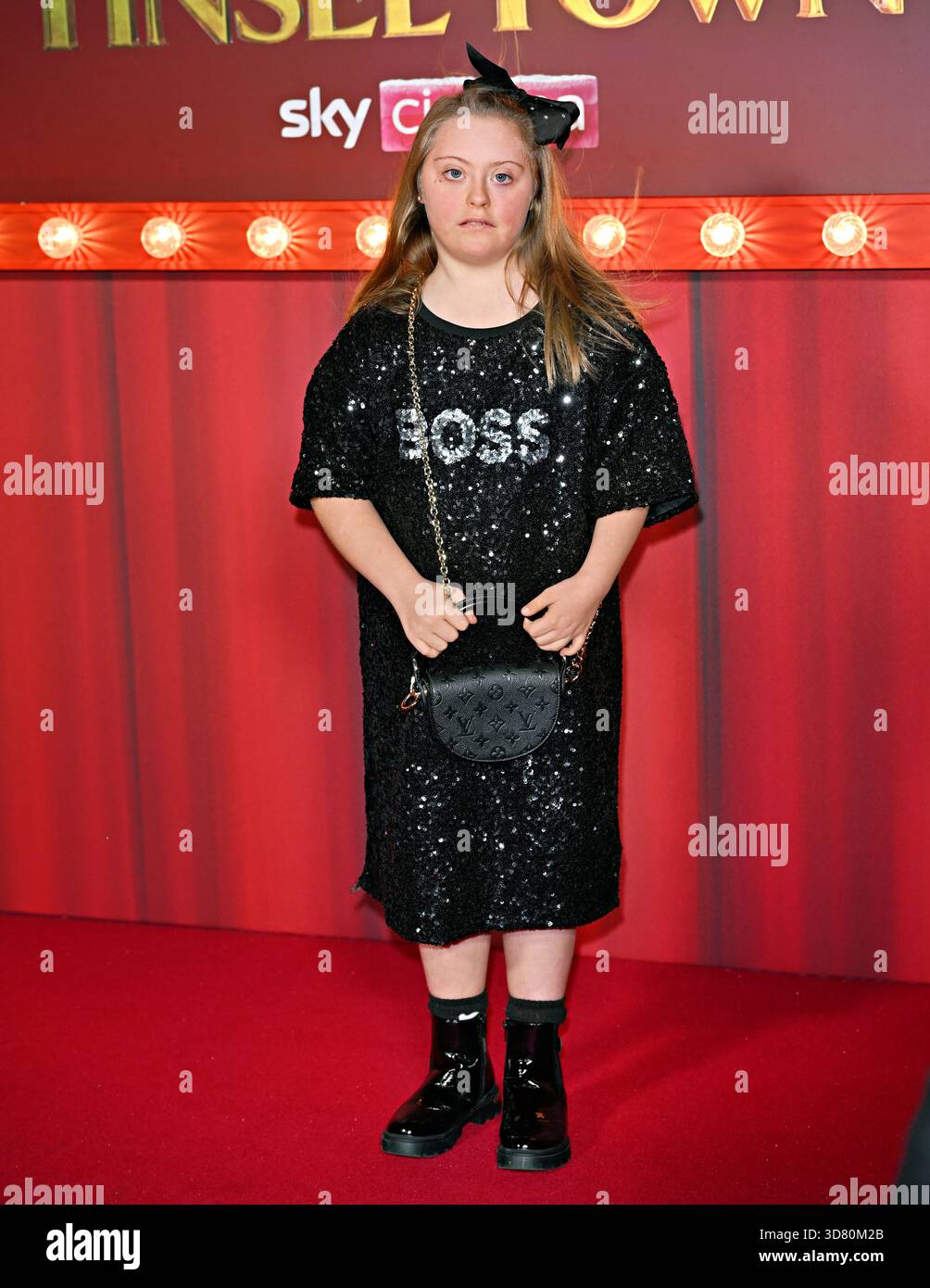 London, England, 26 November 2025: Connie at the 'Tinsel Town' film premiere at Vue, Leicester ...