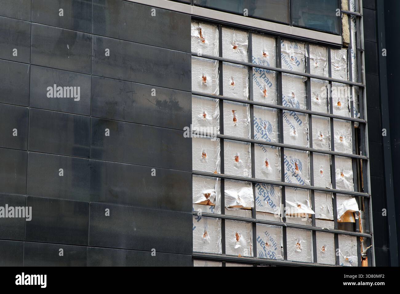 High rise residential building of flats with cladding being replaced ...