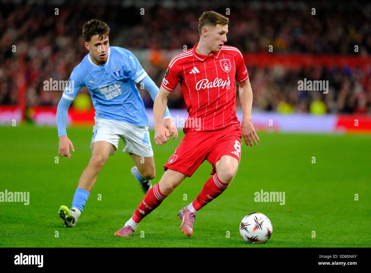 Elliot Anderson of Nottingham Forest and Antonio Palac of Malmo FF seen ...