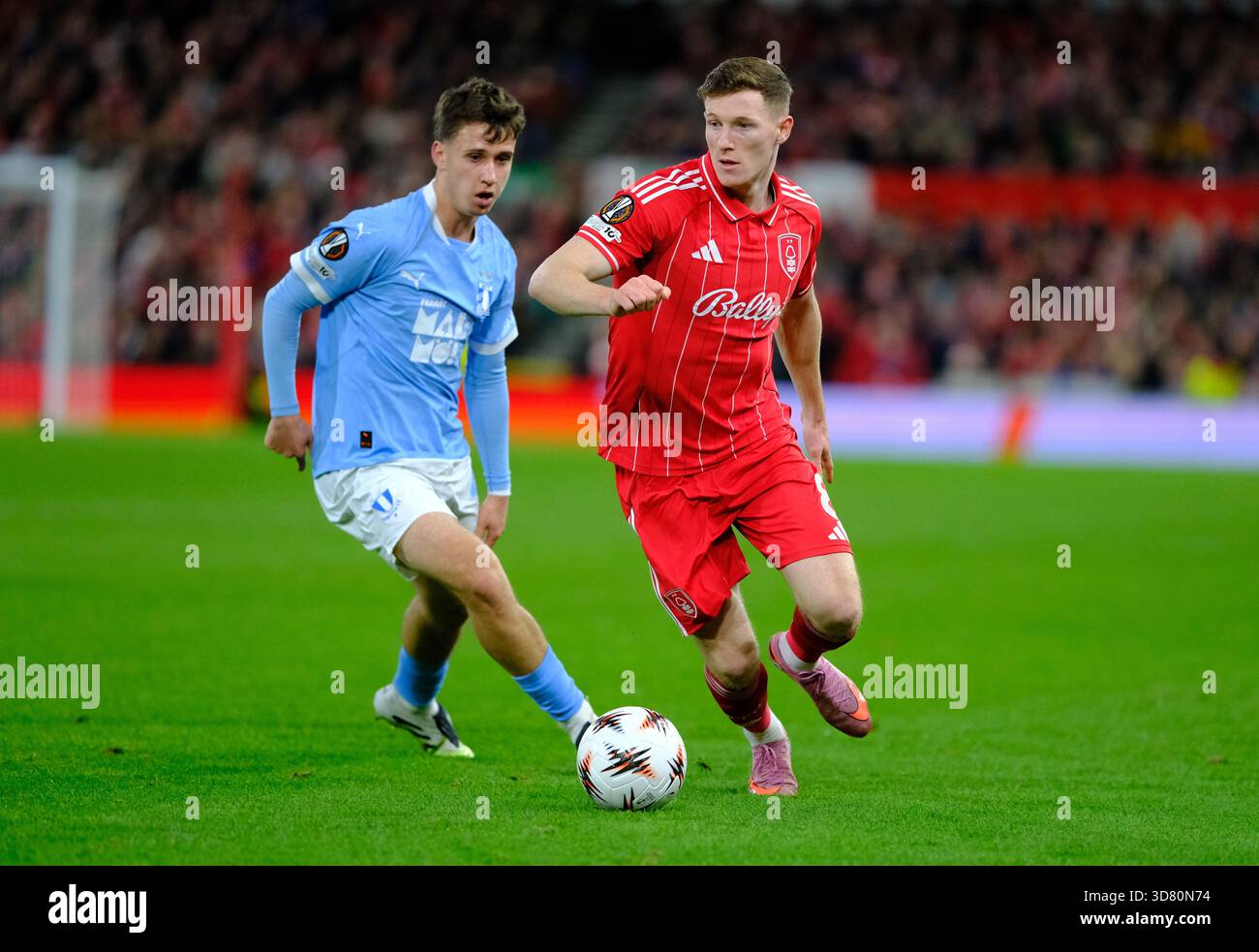 Elliot Anderson of Nottingham Forest and Antonio Palac of Malmo FF seen ...