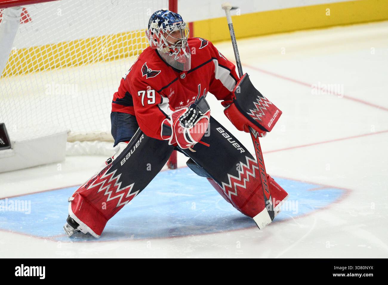 Washington Capitals goaltender Charlie Lindgren (79) in action during ...