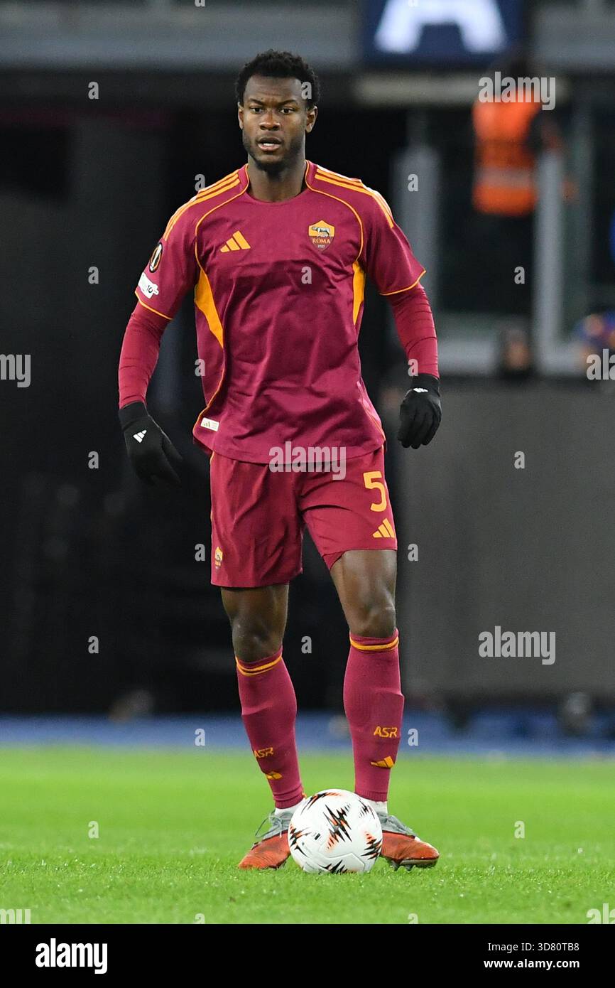 Evan Ndicka of AS Roma during the Europa League match between AS Roma v ...