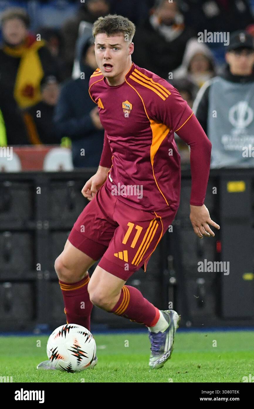 Evan Ferguson of AS Roma during the Europa League match between AS Roma ...