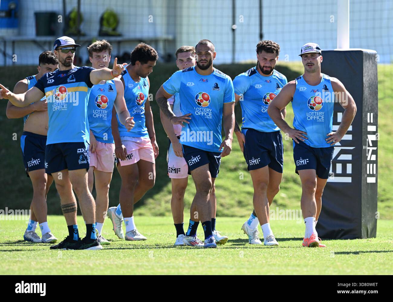 Lachlan Ilias (right) in action during a Gold Coast Titans NRL training ...