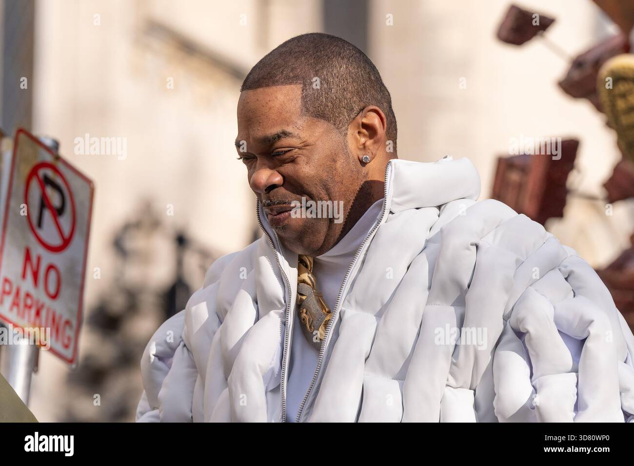 Busta Rhymes rides float during 99th annual 2025 Macy's Thanksgiving ...