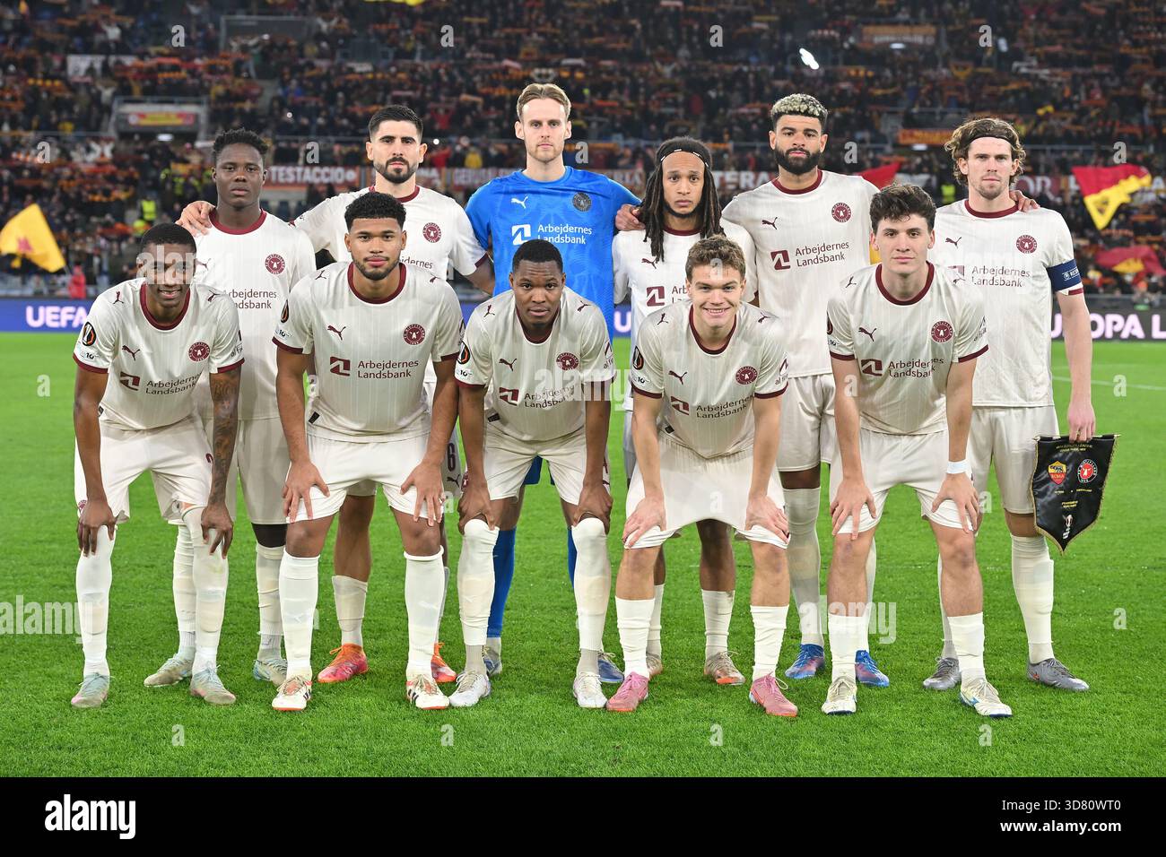 FC Midtjylland team players pose for a group photo during the Europa ...