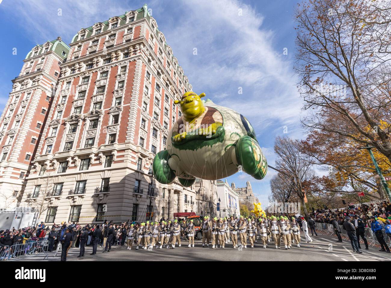 Shrek with Donkey giant balloon flown during 99th annual 2025 Macy's ...
