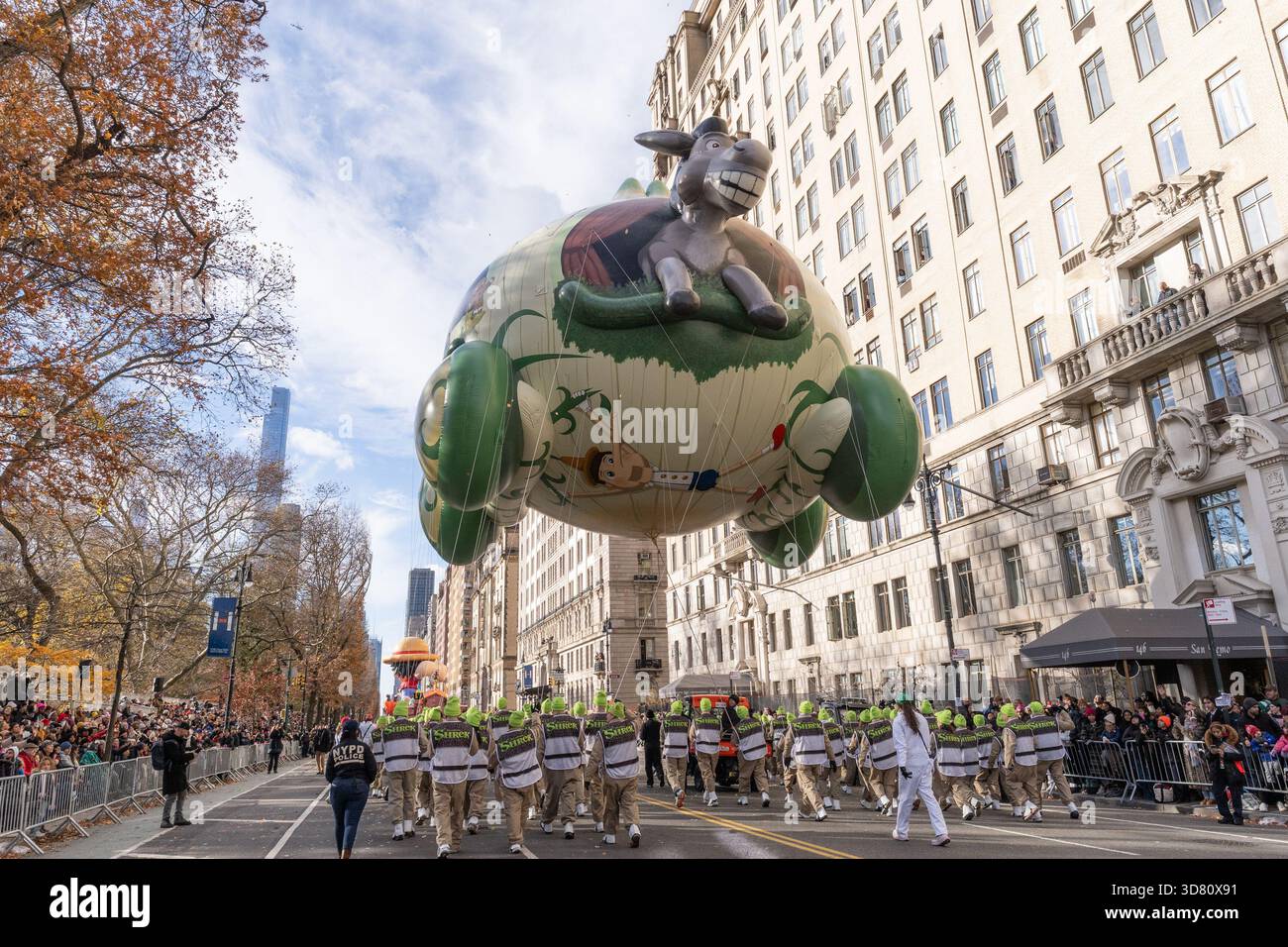 Shrek with Donkey giant balloon flown during 99th annual 2025 Macy's ...