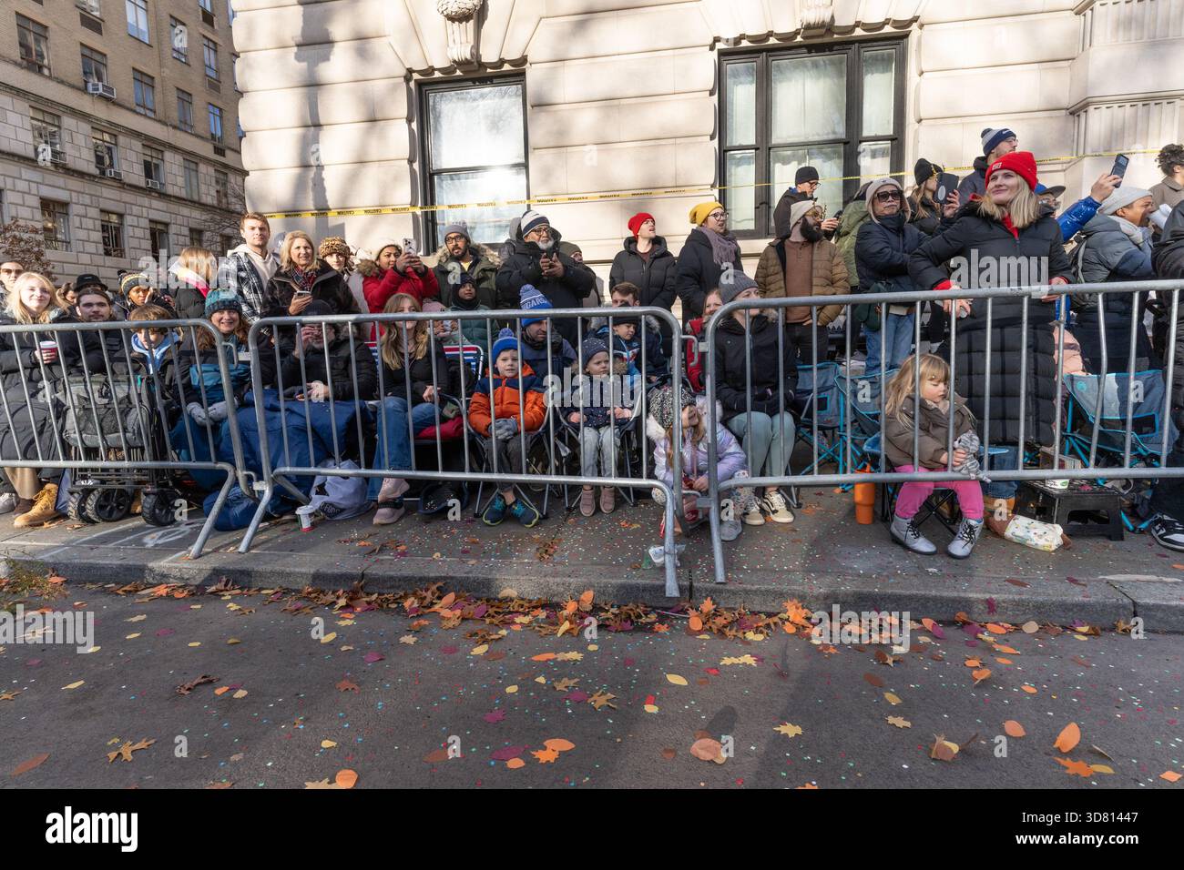 Spectators seen watching 99th annual 2025 Macy's Thanksgiving Day ...
