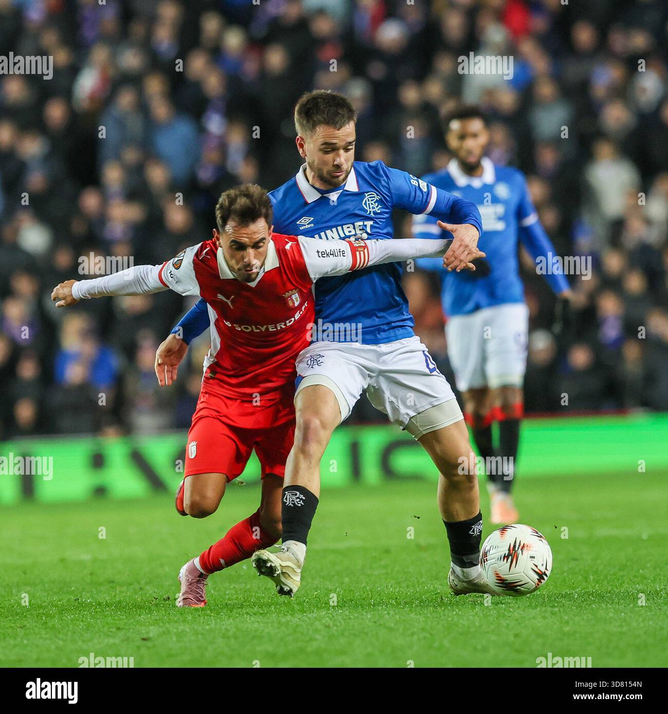 27 Nov 2025. Glasgow, UK. Rangers played Braga at Ibrox stadium ...