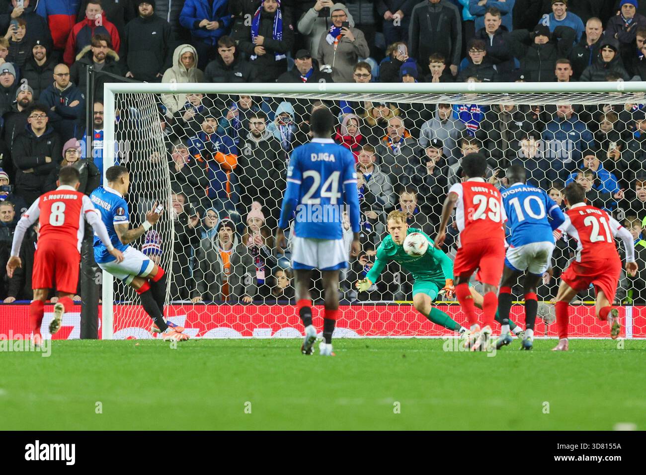 27 Nov 2025. Glasgow, UK. Rangers played Braga at Ibrox stadium ...