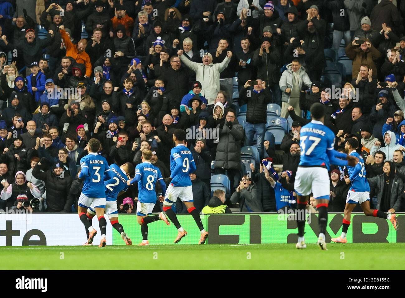 27 Nov 2025. Glasgow, UK. Rangers played Braga at Ibrox stadium ...