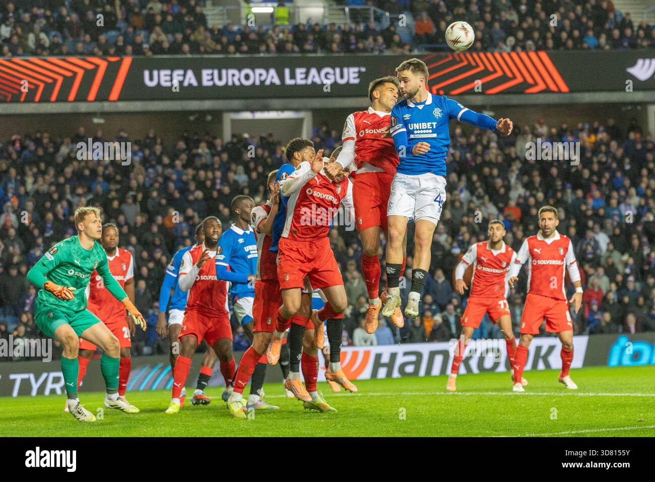 27 Nov 2025. Glasgow, UK. Rangers played Braga at Ibrox stadium ...