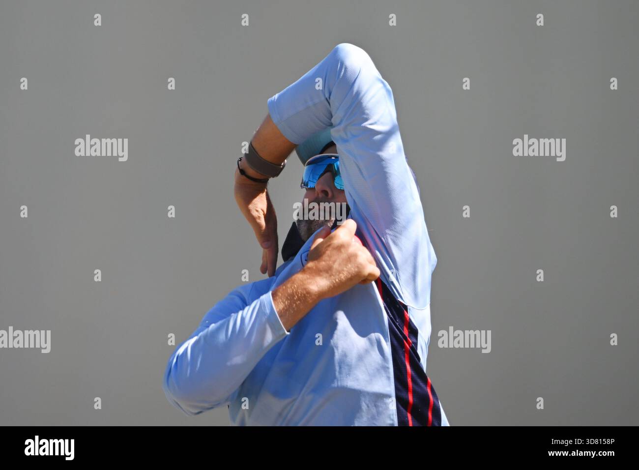 Nathan Lyon bowling during a NSW Blues net session at the SCG in Sydney ...