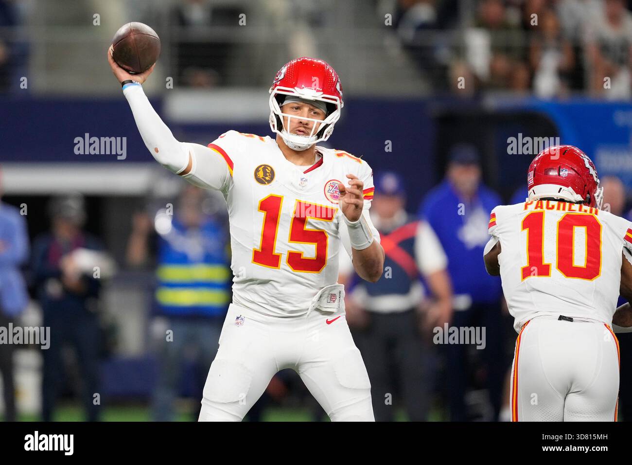 Kansas City Chiefs quarterback Patrick Mahomes throws during the second ...