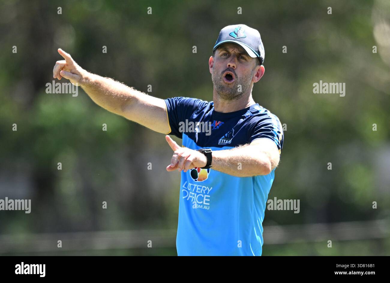 Gold Coast Titans coach Josh Hannay is seen during a Gold Coast Titans ...