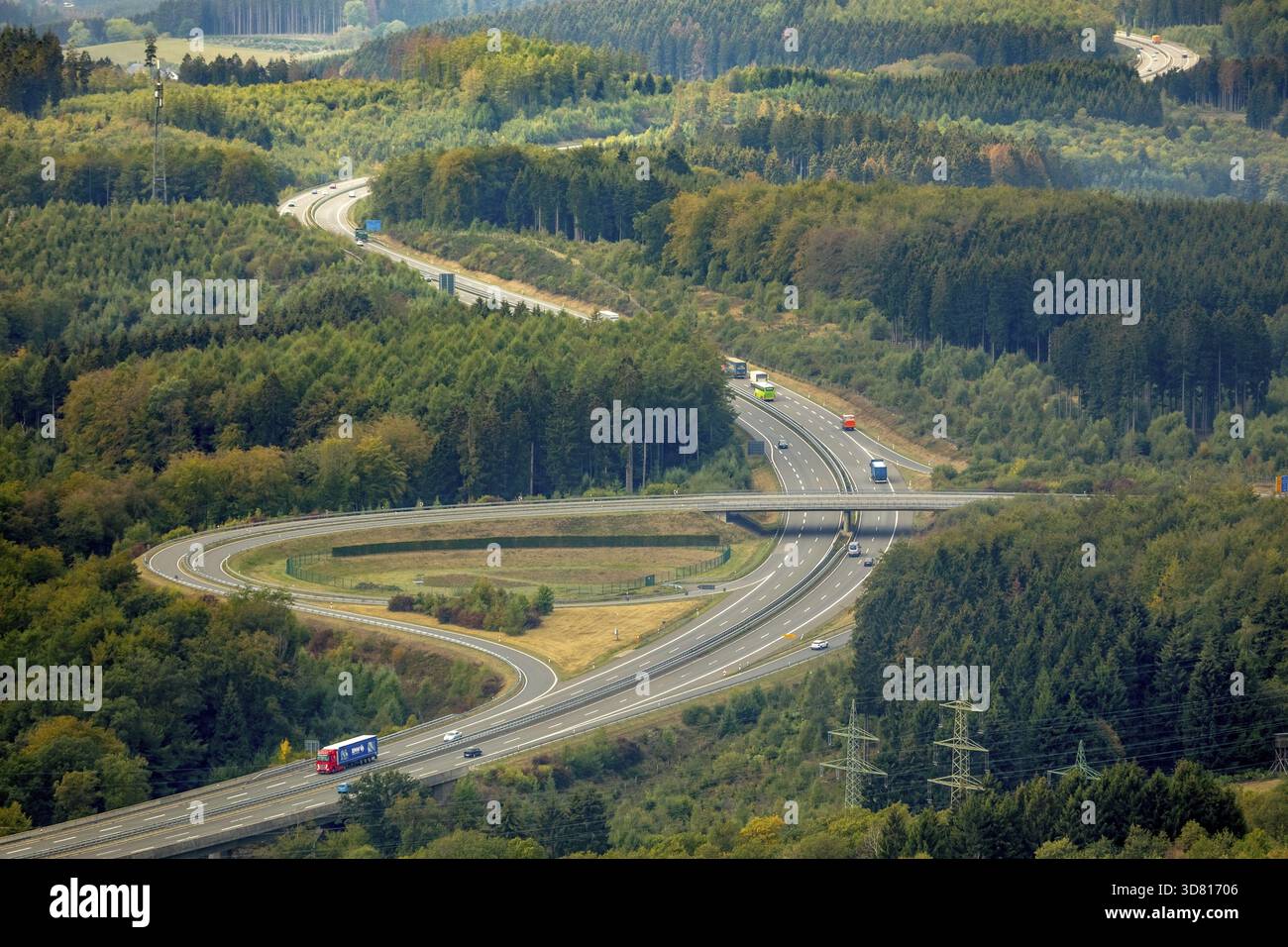 Wenden motorway triangle, A4 motorway, federal road B54, Krombach ...