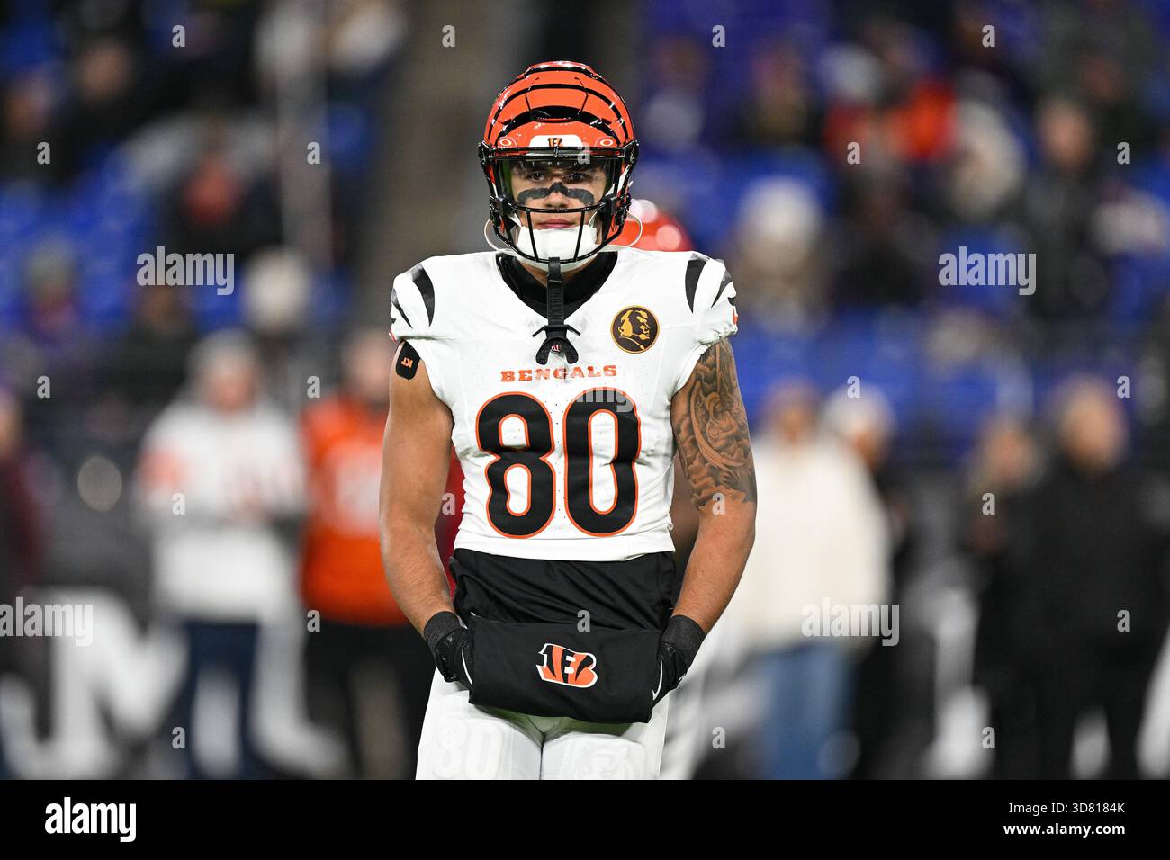 Cincinnati Bengals wide receiver Andrei Iosivas (80) looks on during ...