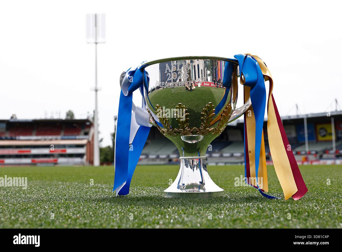The 2025 AFLW Premiereship Trophy is seen on display ahead of the 2025 ...