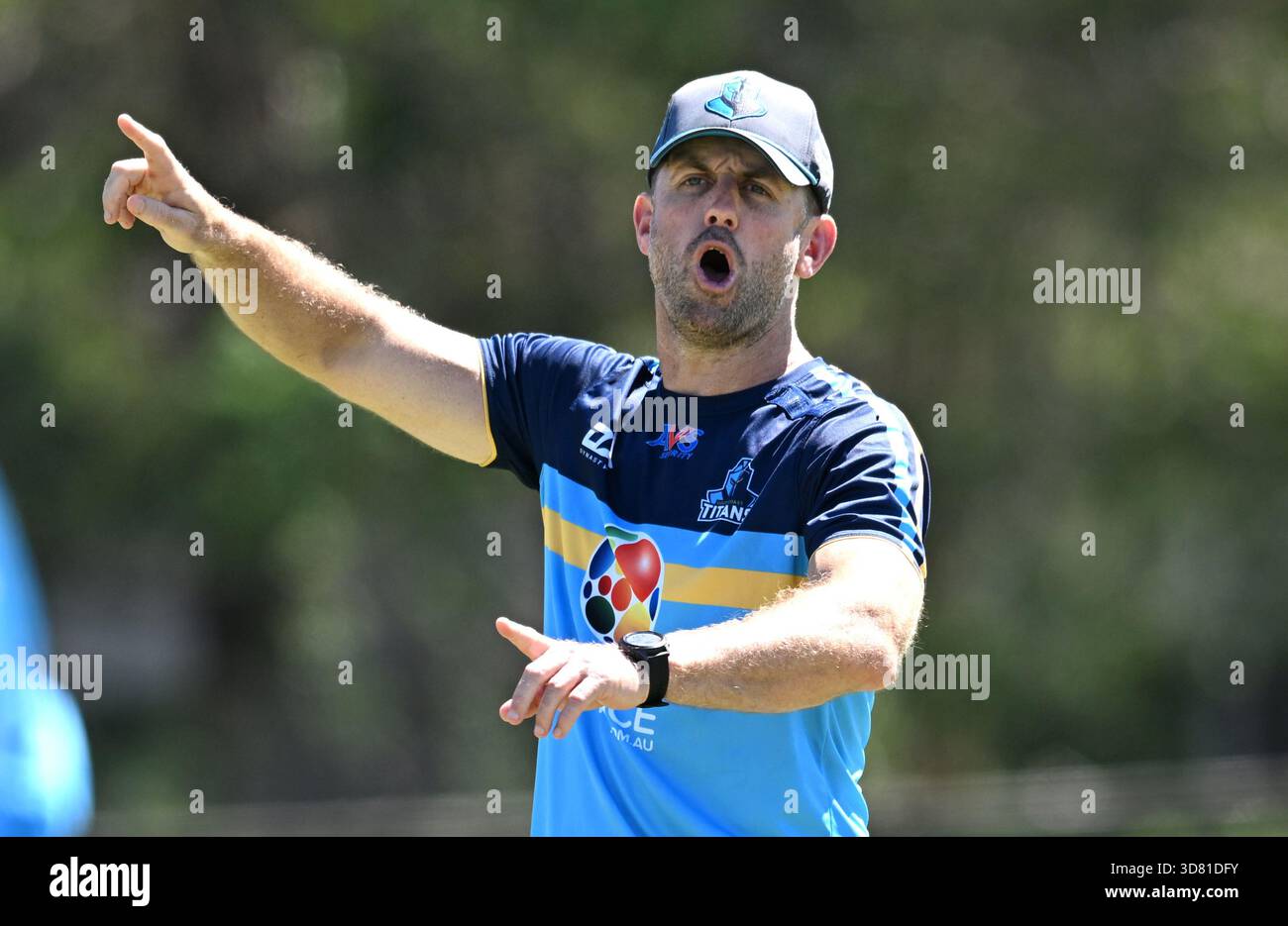 Gold Coast Titans coach Josh Hannay is seen during a Gold Coast Titans ...