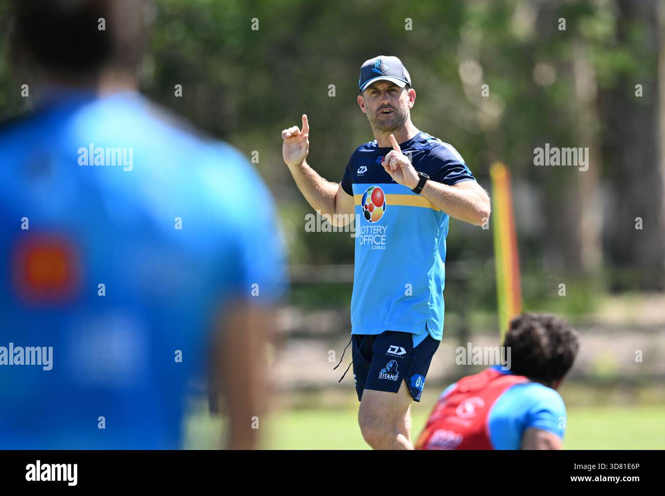 Gold Coast Titans coach Josh Hannay is seen during a Gold Coast Titans ...