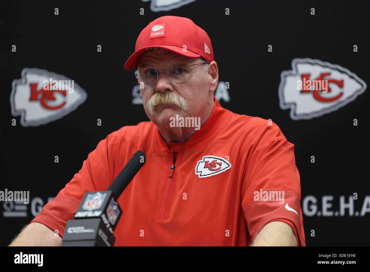 Kansas City Chiefs head coach Andy Reid speaks during a news conference ...