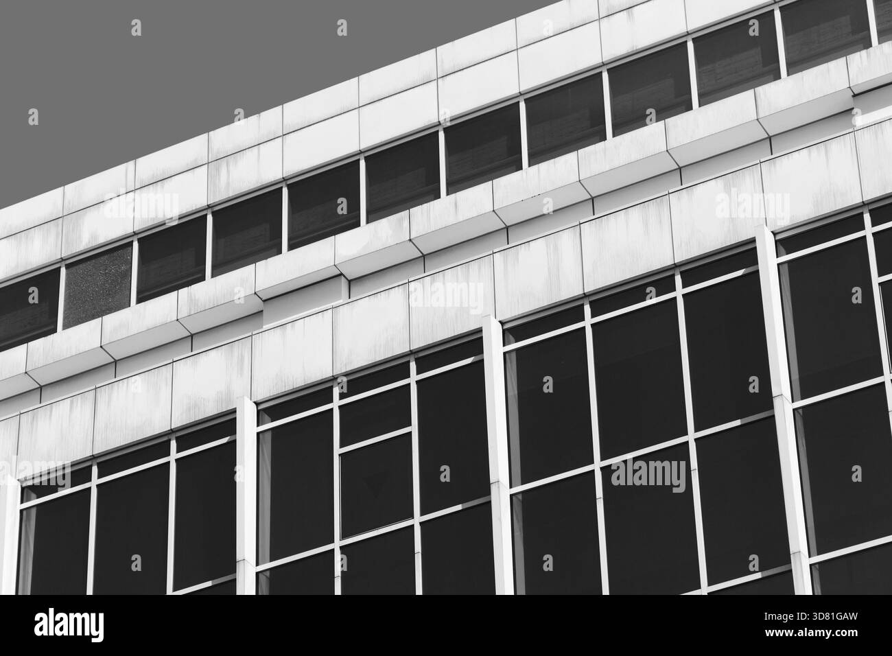 High rise building commercial windows and windows Black and White Stock ...