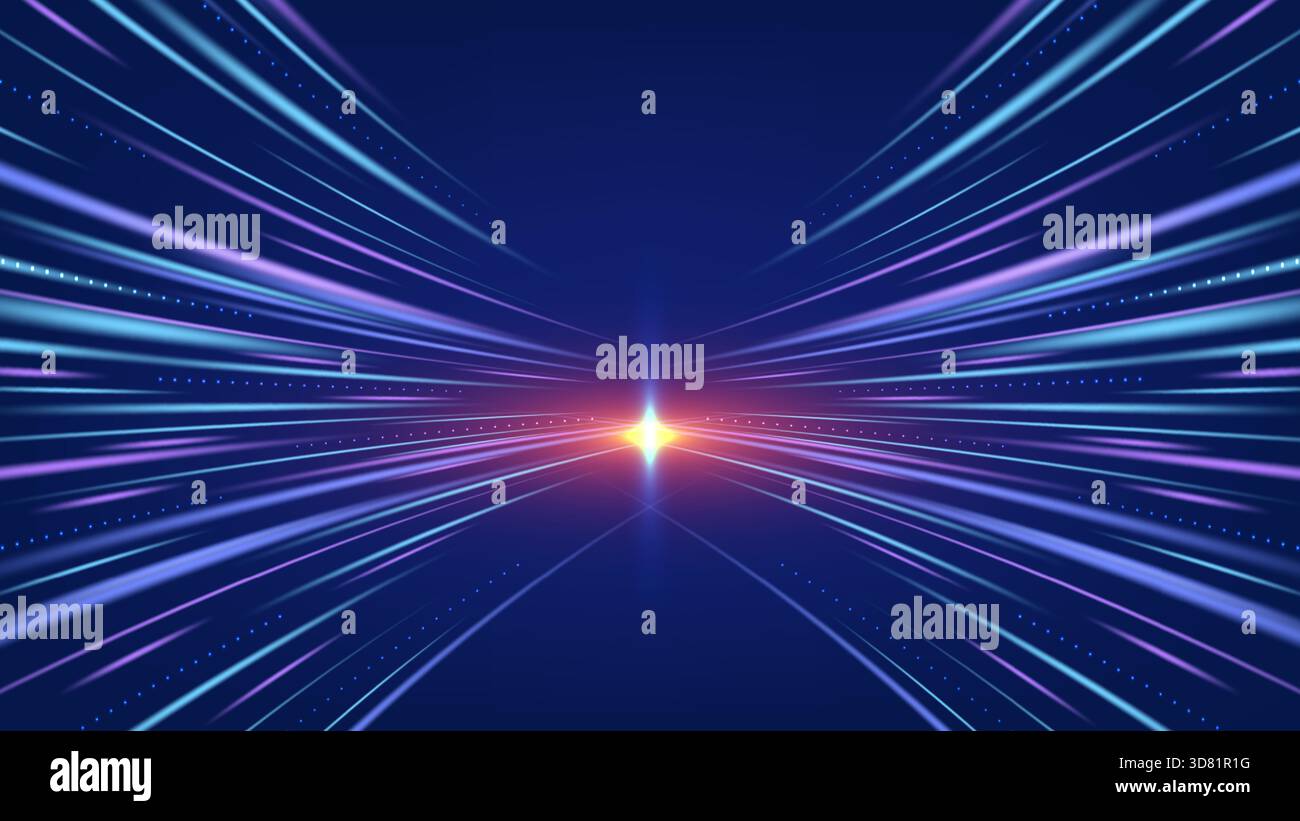 Blue purple neon tunnel Stock Vector Images - Alamy