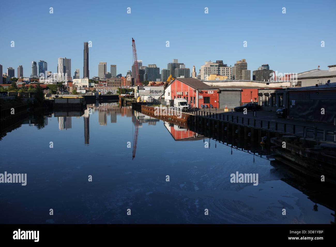 The Gowanus canal, within an industrial area in Brooklyn, New York, is ...