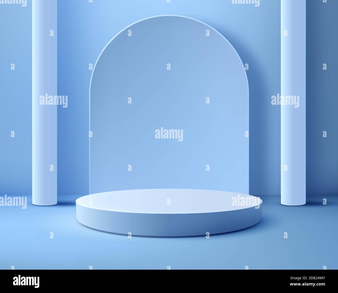 Two 3d round podium Stock Vector Images - Alamy