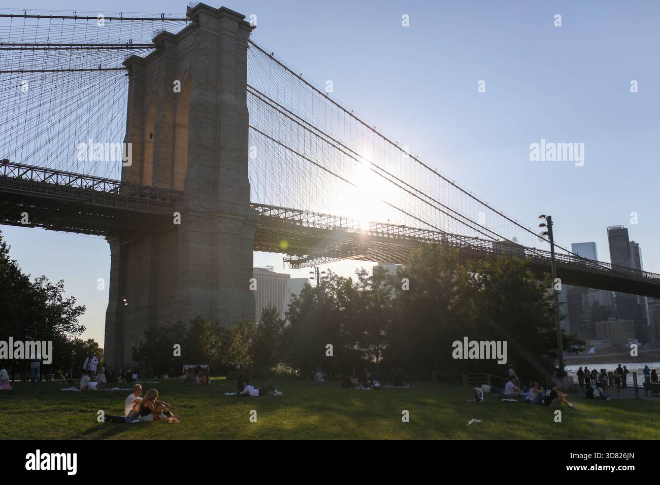 The Brooklyn Bridge in New York is seen at sunset from Dumbo. (Photo by ...