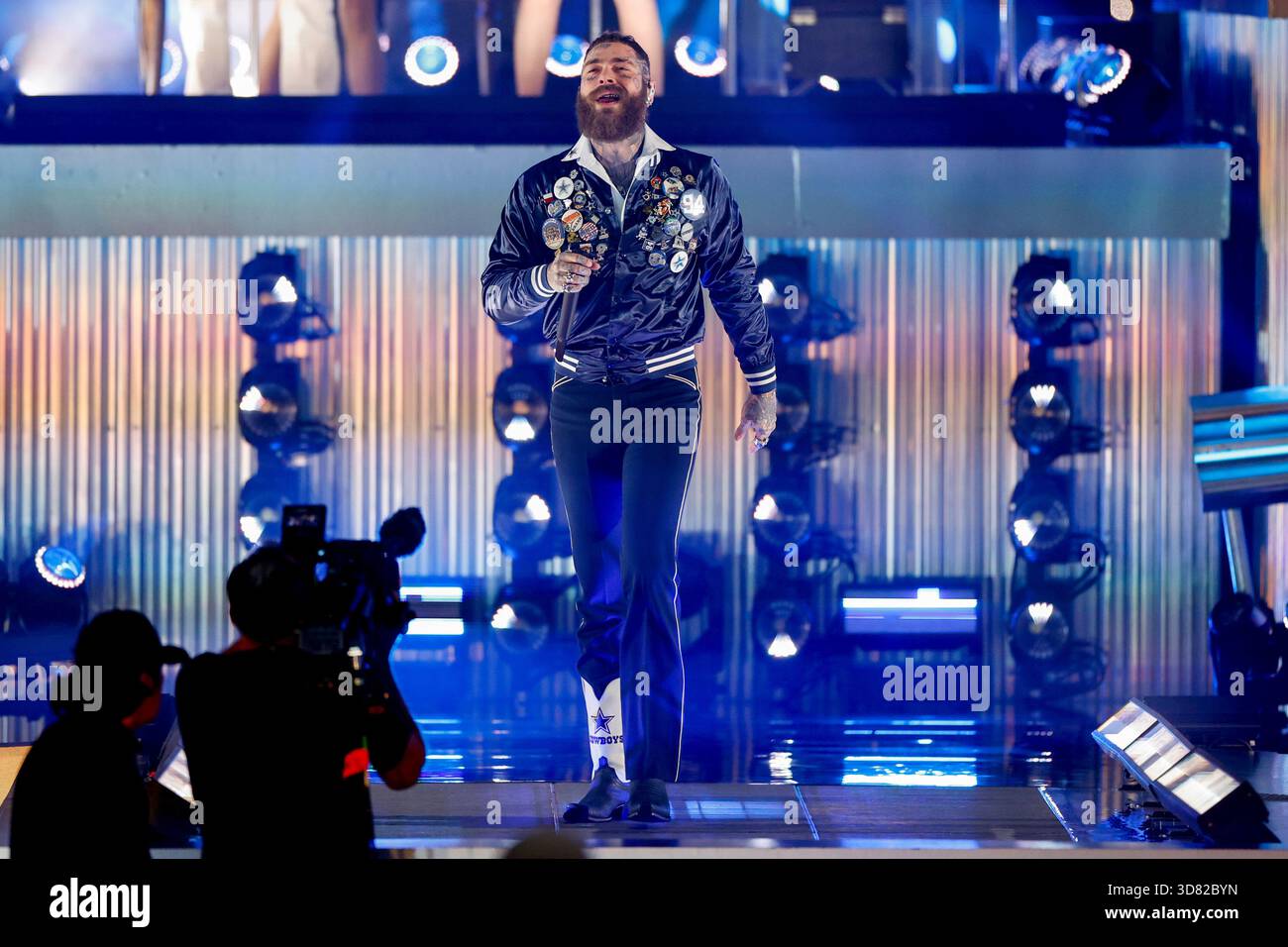 Post Malone performs during halftime of an NFL football game between ...