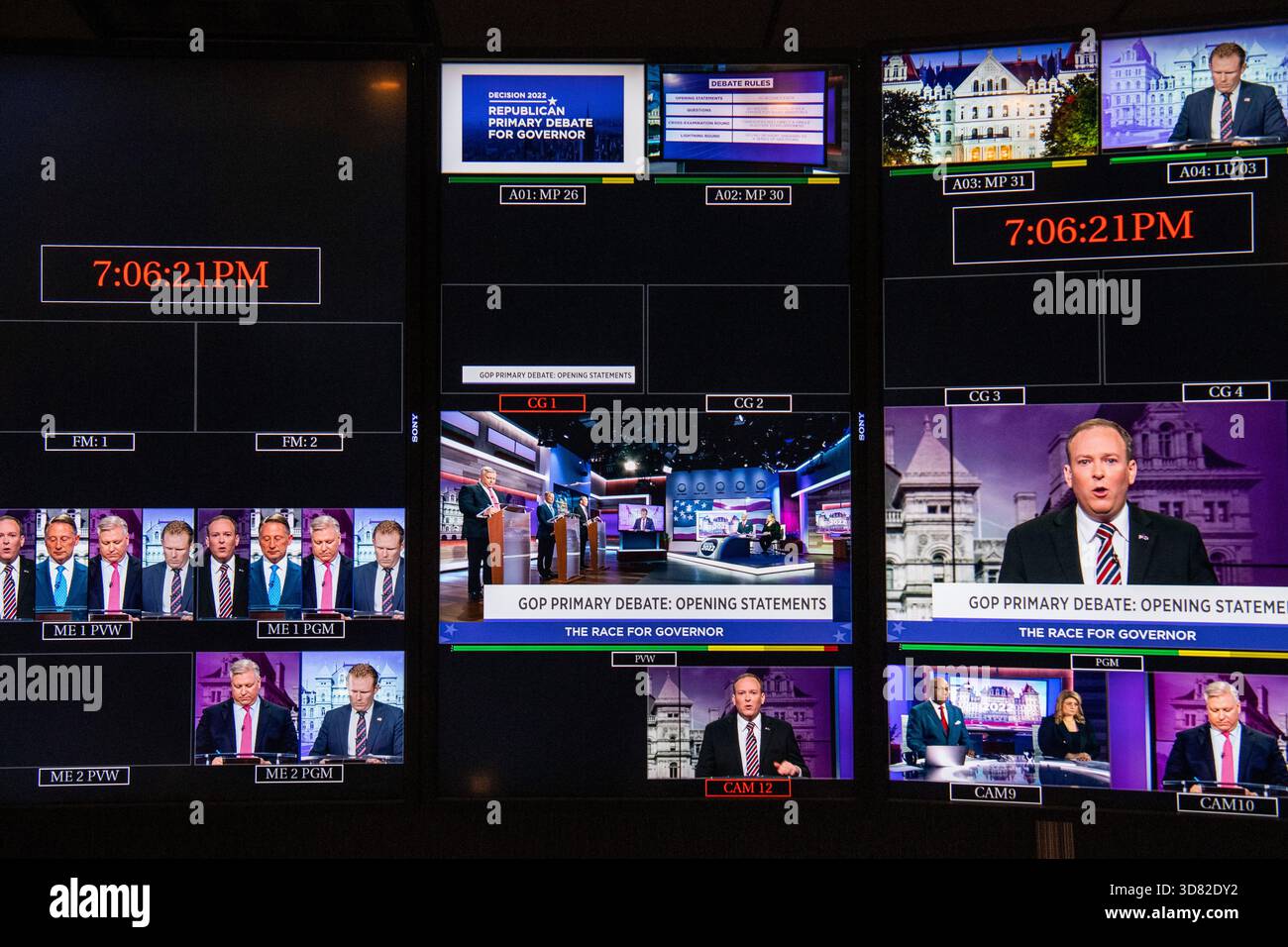 FILE - A view from the control room at Spectrum News NY1 is seen during ...