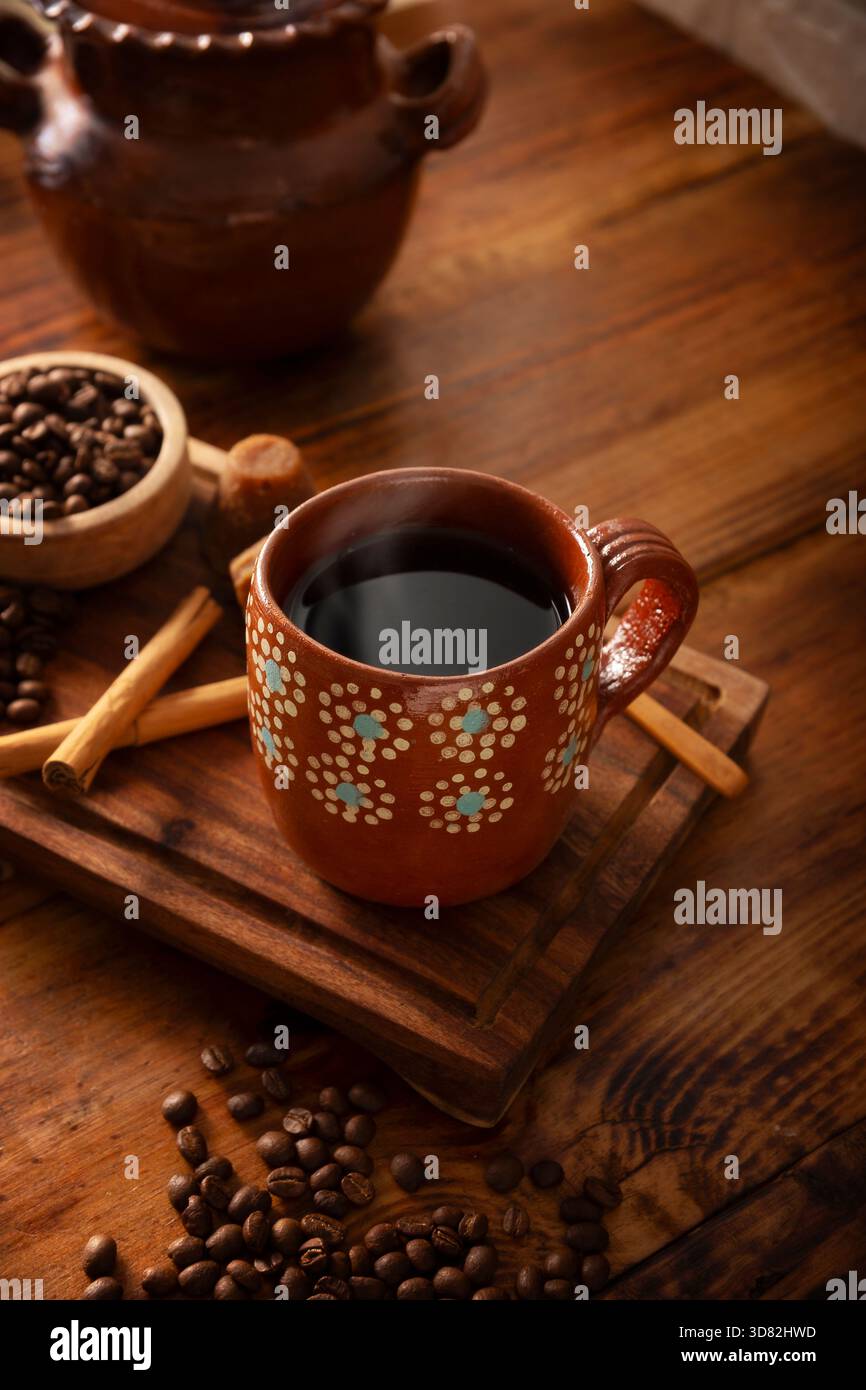 Cafe de Olla, traditional black Mexican coffee, spiced with cinnamon ...