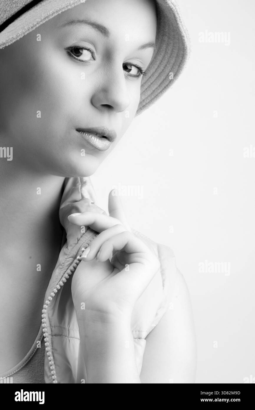 Good looking female in Black and White Stock Photos & Images - Alamy