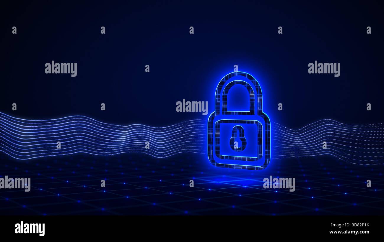 Lock symbol digital network animation hi-res stock photography and ...