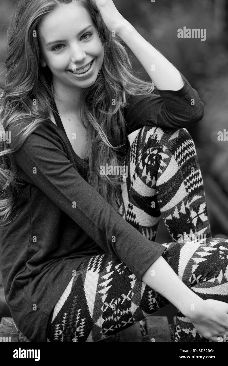 Happy child girl having fun Black and White Stock Photos & Images - Alamy