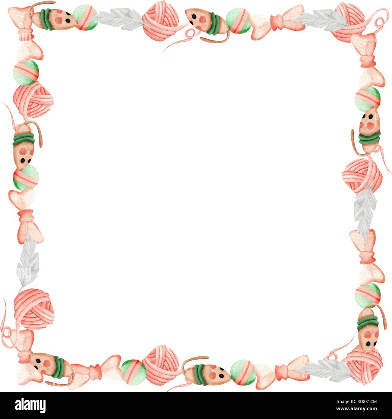 Square watercolour frame Cut Out Stock Images & Pictures - Alamy