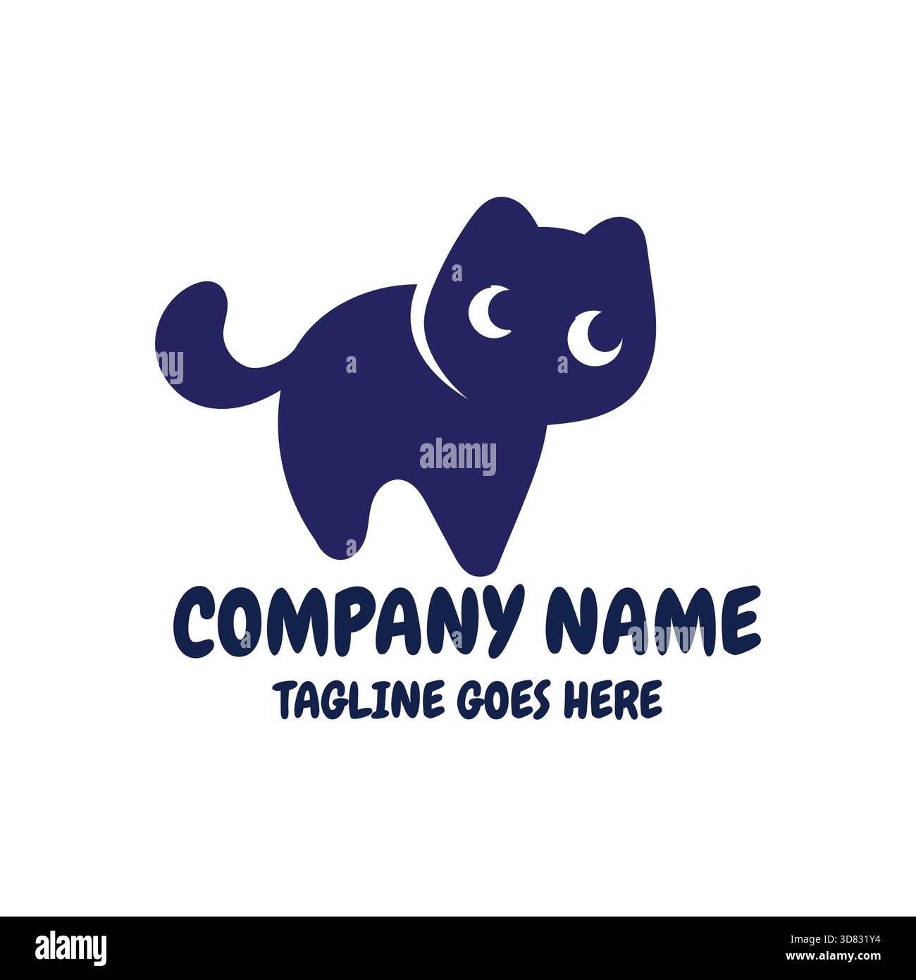 Funny Cute Smile Cat Kitty Mascot Carton Character Logo Design Vector ...