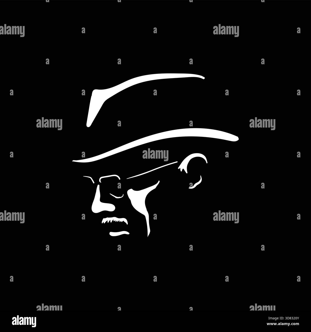 Old Senior Father Man Male with Fedora Trilby Hat Cap and Eyeglass ...