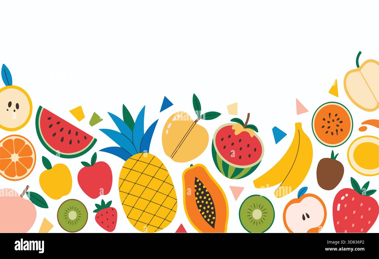 Fruits copy space Stock Vector Images - Alamy