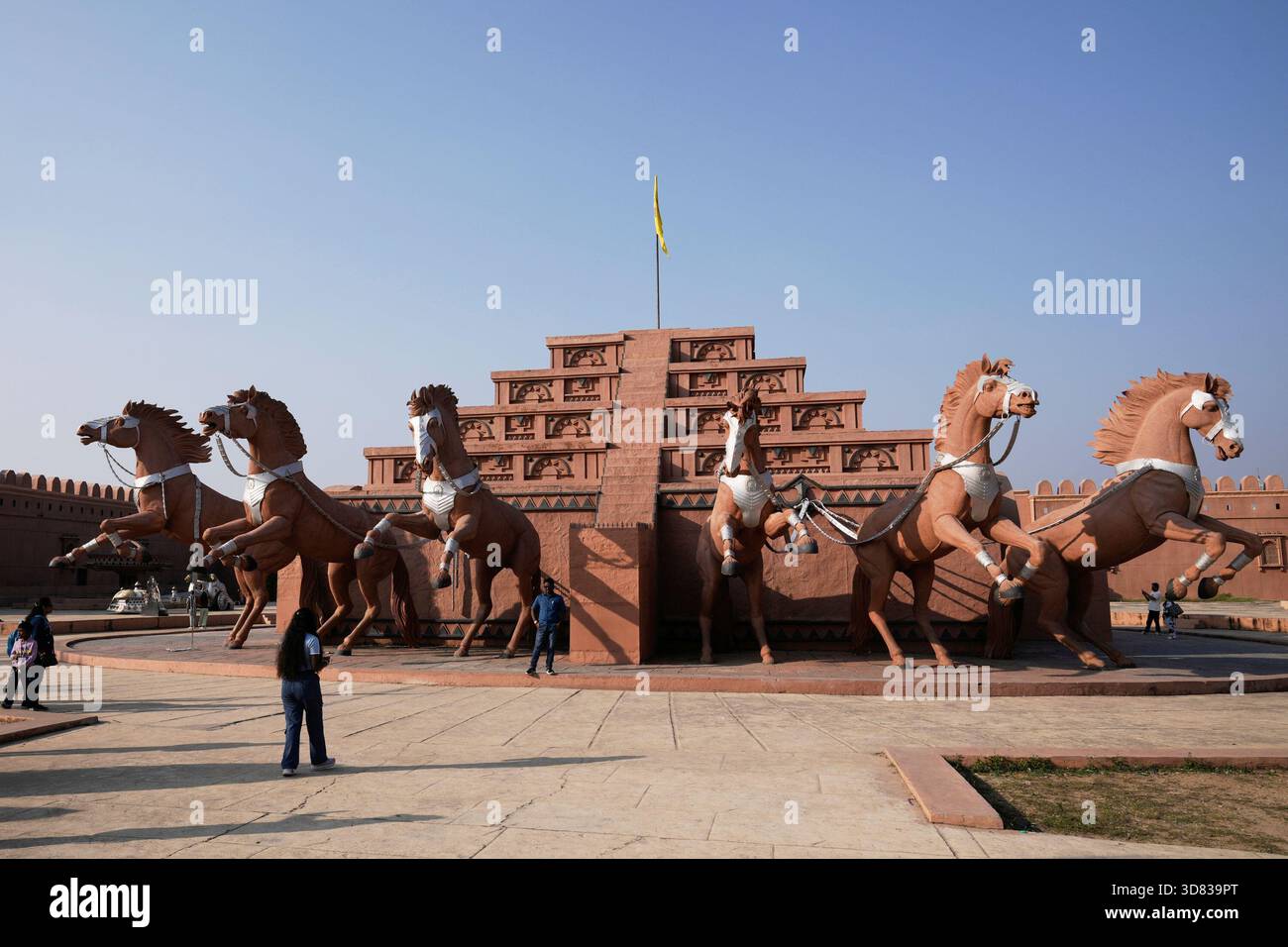 Visitors explore the sets of the film 'Bahubali' in Ramoji Film City in ...