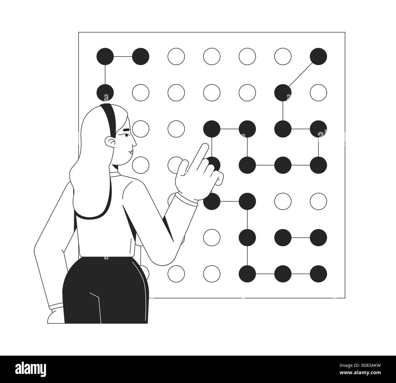 Data algorithms line illustration Stock Vector Images - Alamy