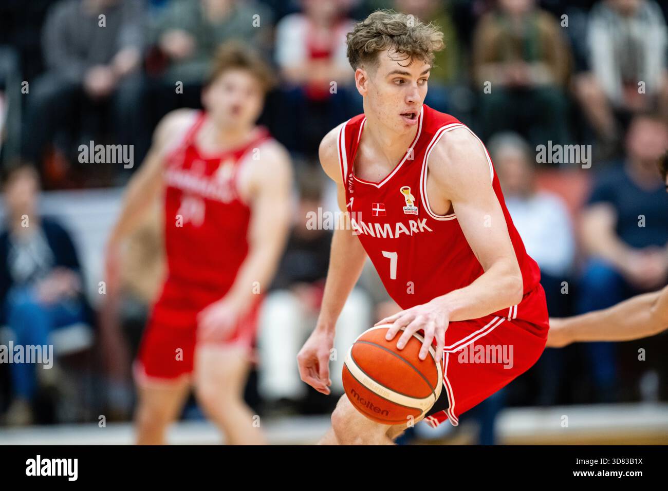 Farum, Denmark. 27th, November 2025. Tobias Jensen (7) of Denmark seen ...
