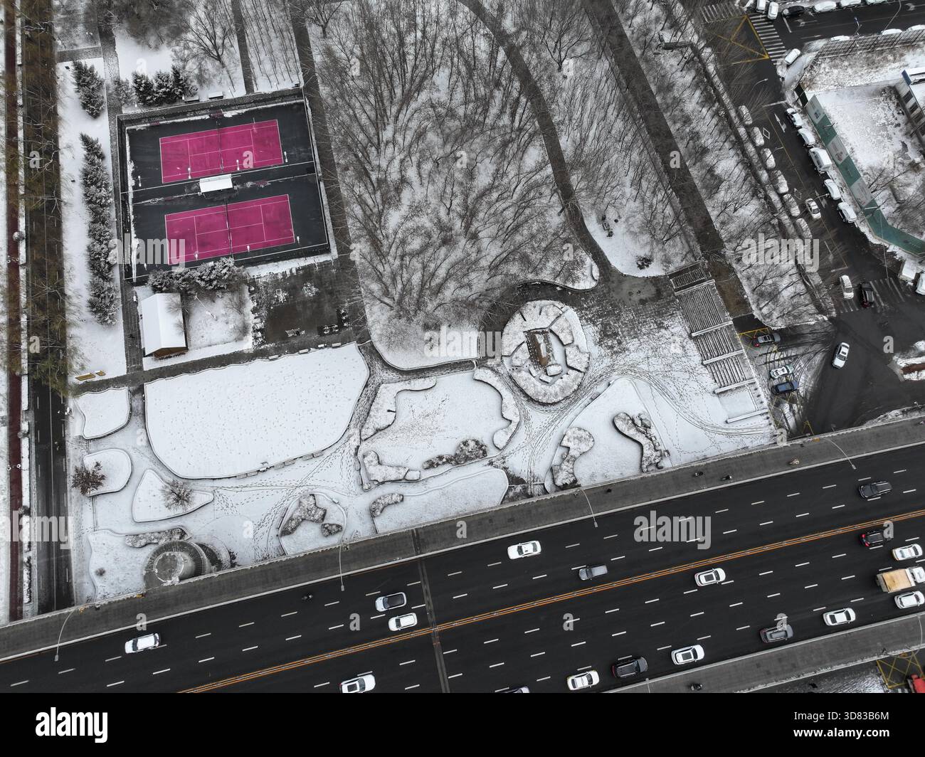 Aerial photo shows the snow scenery in Shenyang City, northeast China's ...