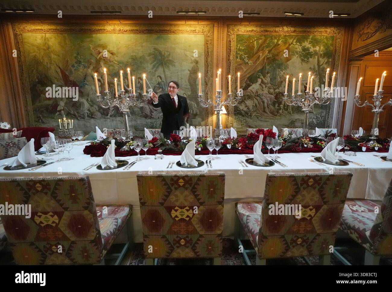 House steward Stuart Banks in the Tapestry room as the finishing ...